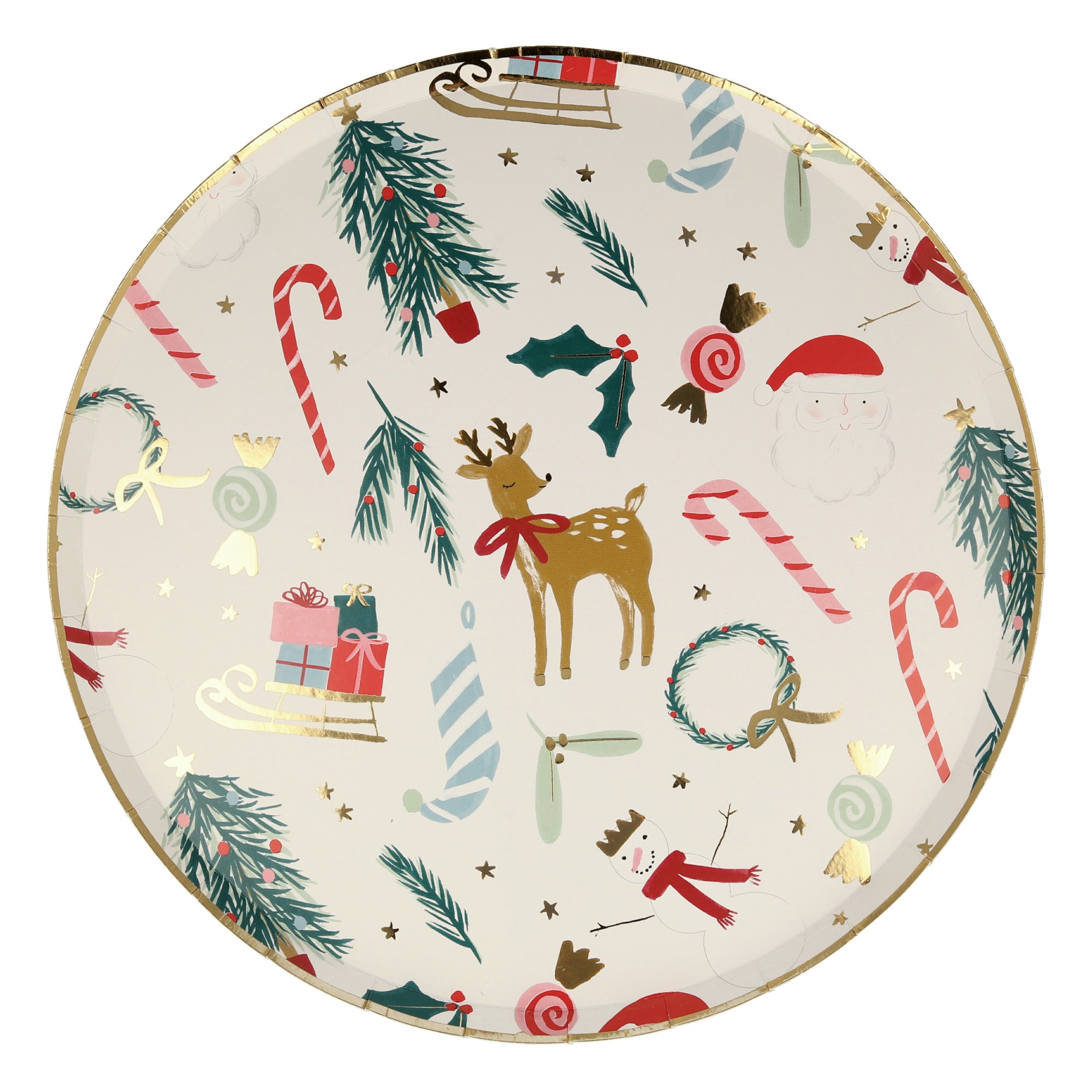 Meri Meri Christmas Festive Motif Dinner Plates (Pack of 8)